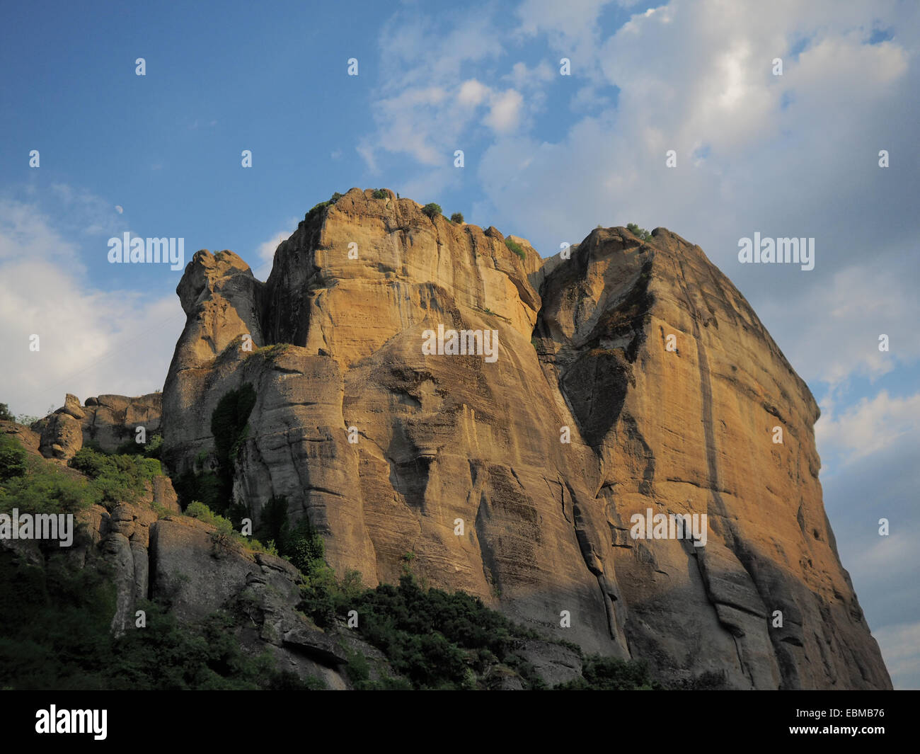 Meteora rocks in the sunset light Stock Photo - Alamy