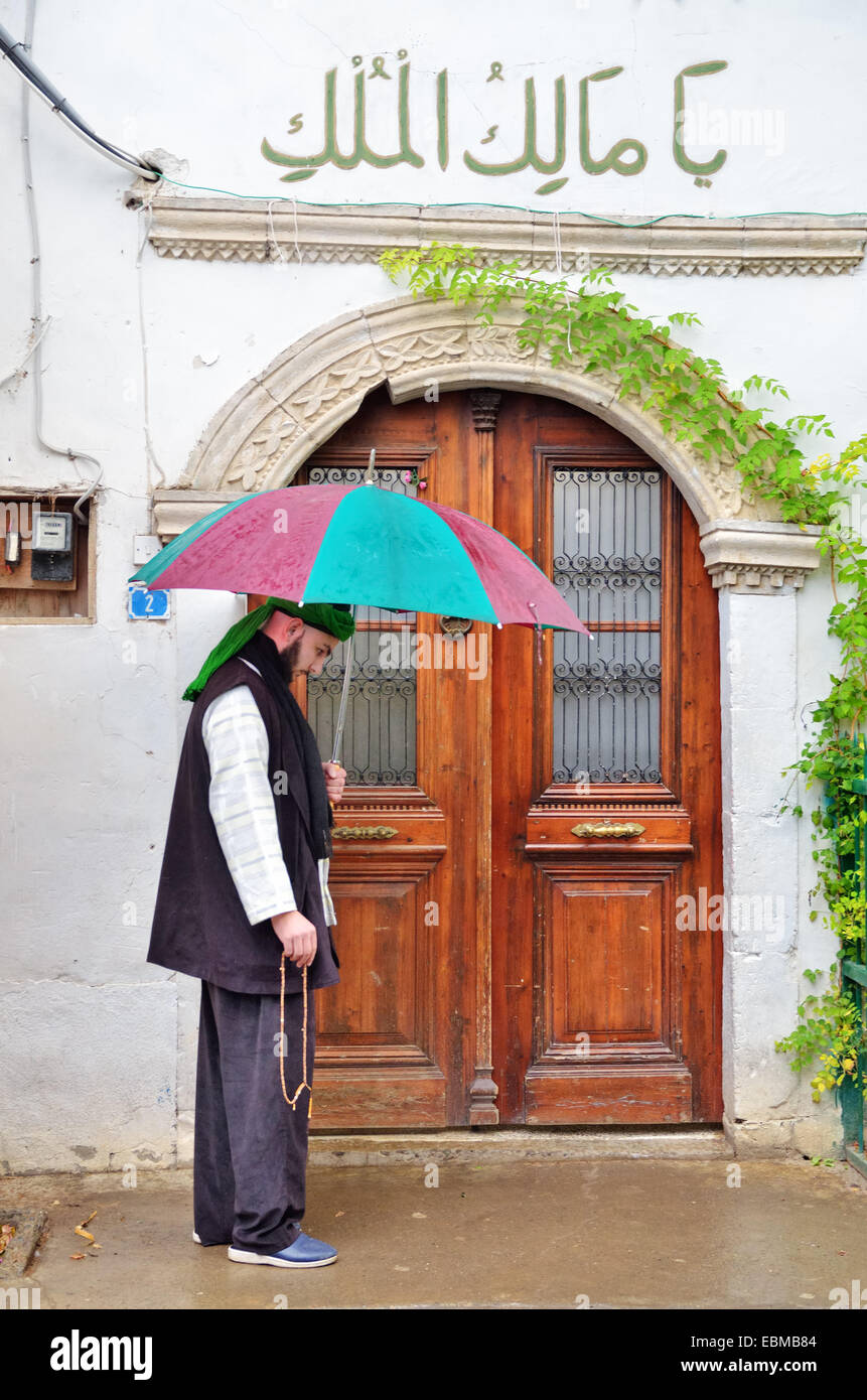 Portrait of Sufi living in the residence of Shaikh Nazim Al-Haqqani ...