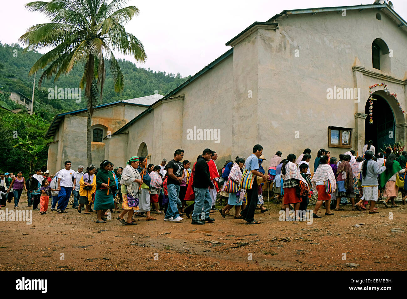 Religious Procession during a Fiesta in a Mexican Mountain Village i ...