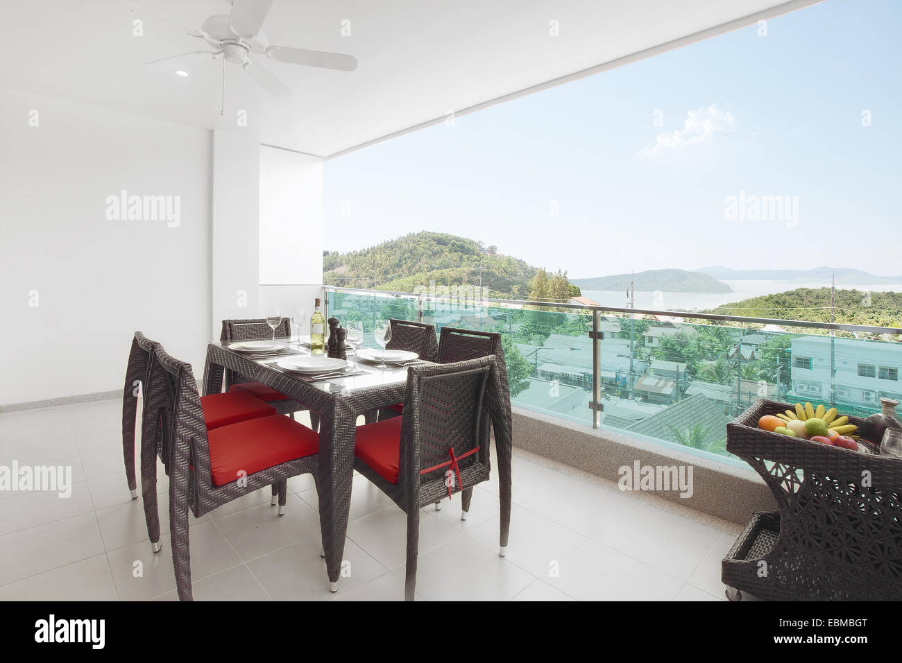 Balcony and nice panoramic sea view Stock Photo - Alamy