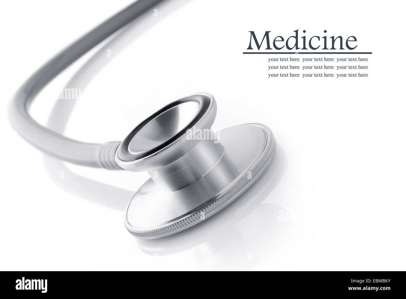 Close up view of grey stethoscope on white back Stock Photo - Alamy