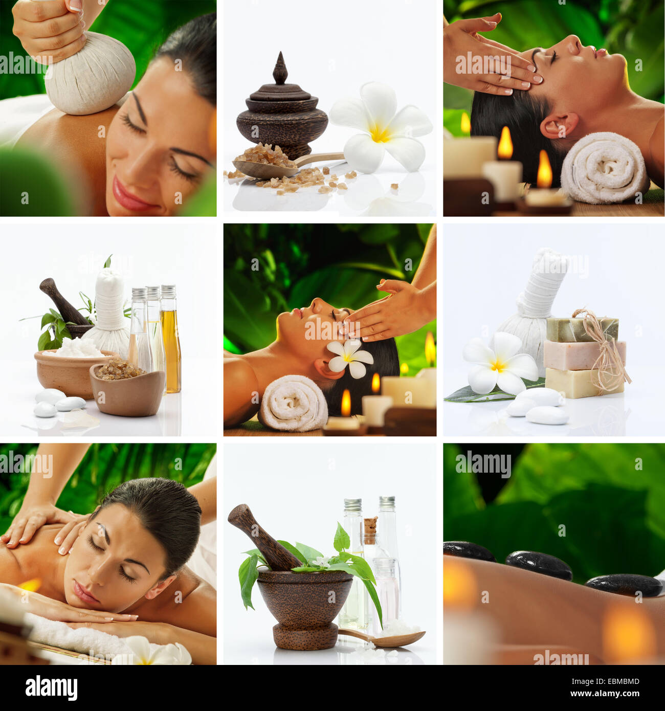 Spa theme photo collage composed of different images Stock Photo - Alamy