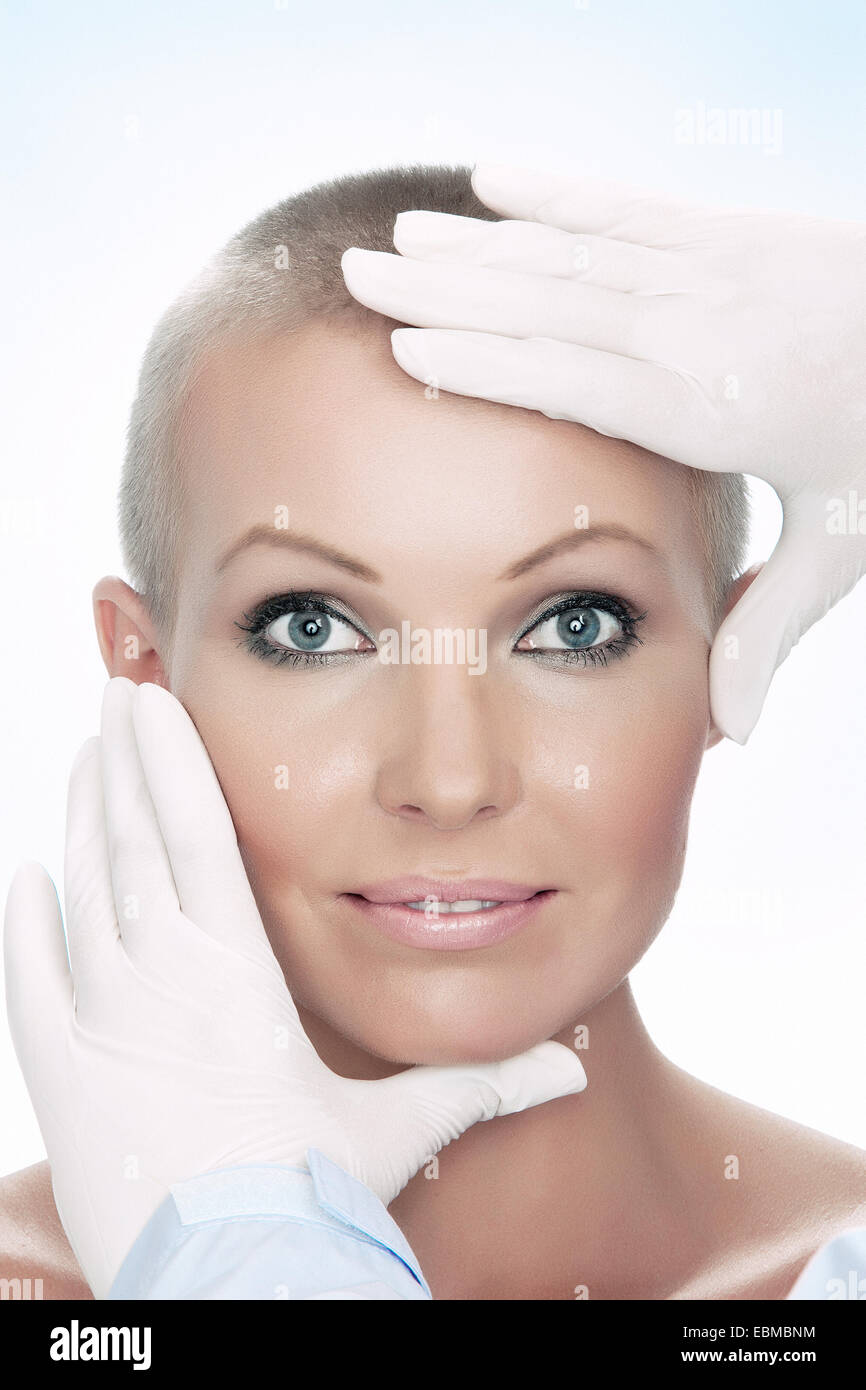 portrait of young beautiful woman being treated Stock Photo - Alamy