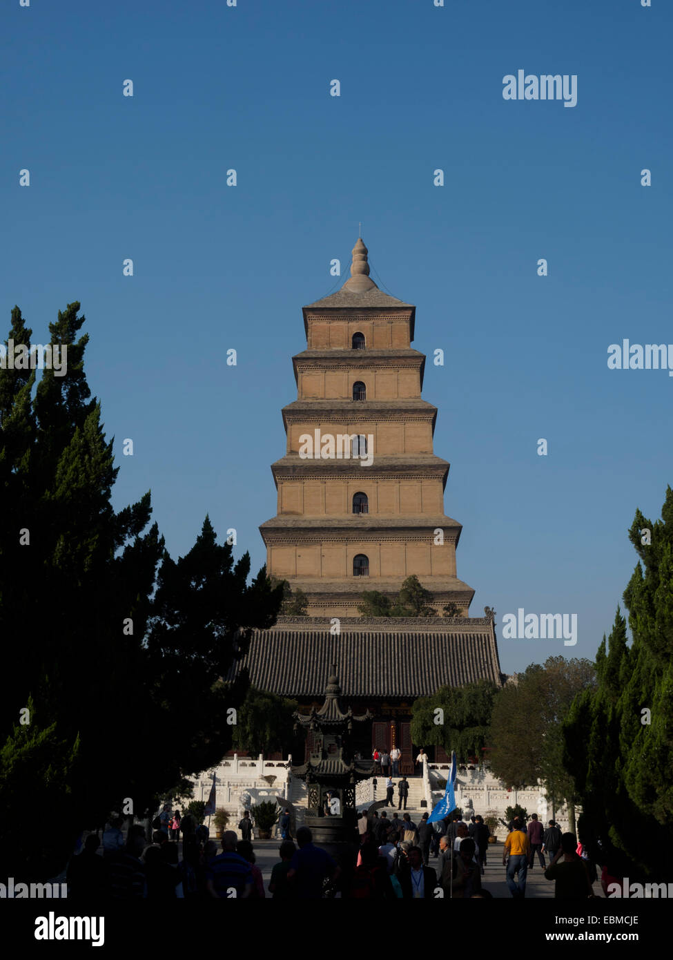 Big Wild Goose Pagoda and Da Ci'en Buddhist temple in Xian, China Stock ...