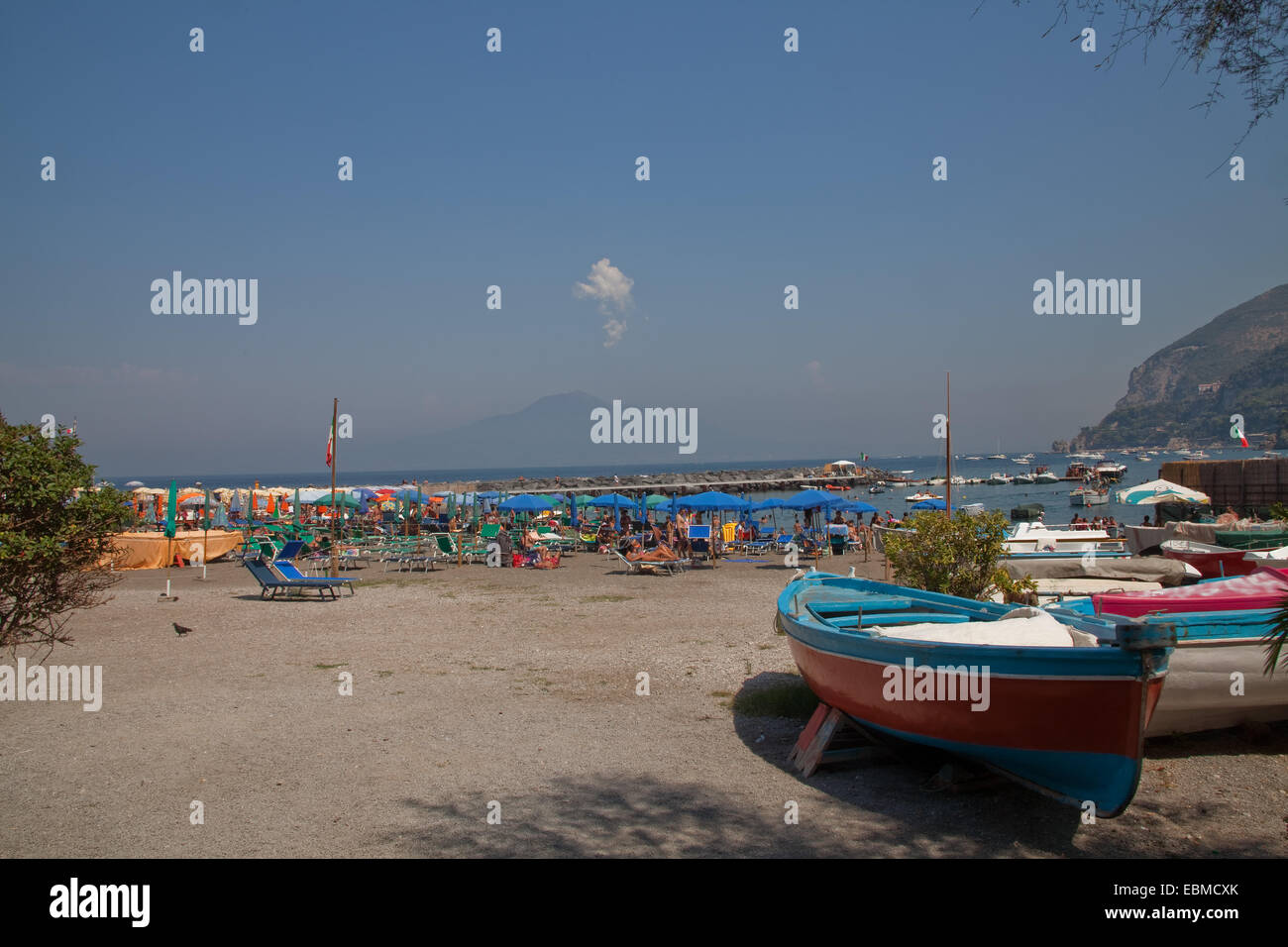 The beach at Vico Equense, near Sorrento,, which for many marks the ...