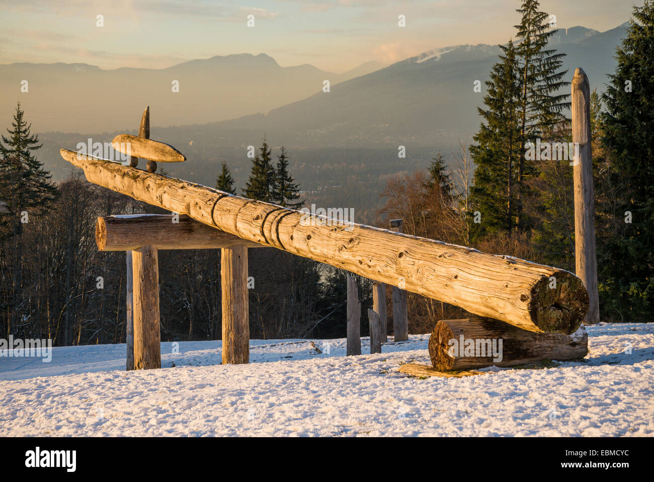 Ainu totems japanese snow totem pole winter hi-res stock photography ...