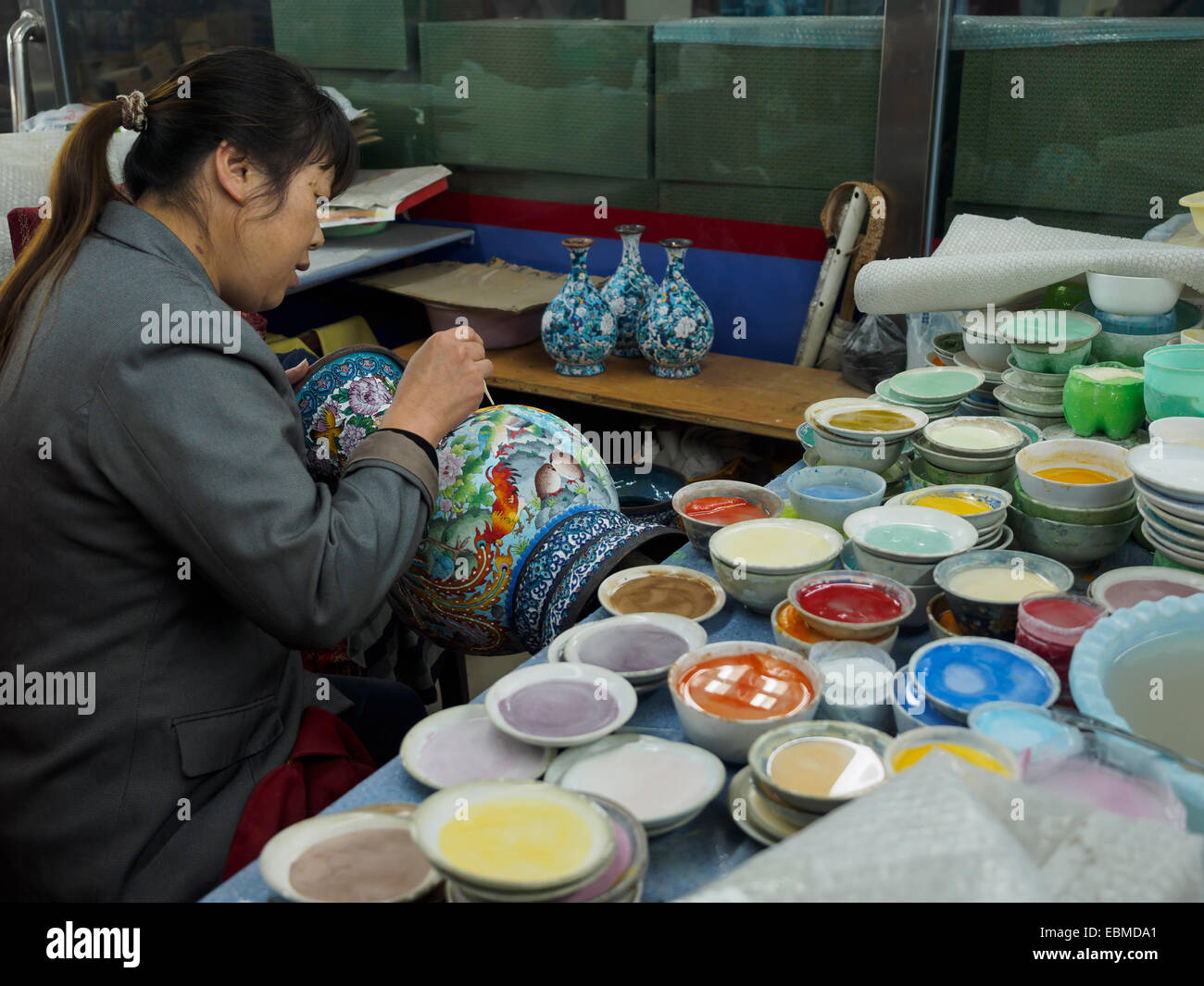 Beijing china cloisonne factory hi-res stock photography and images - Alamy