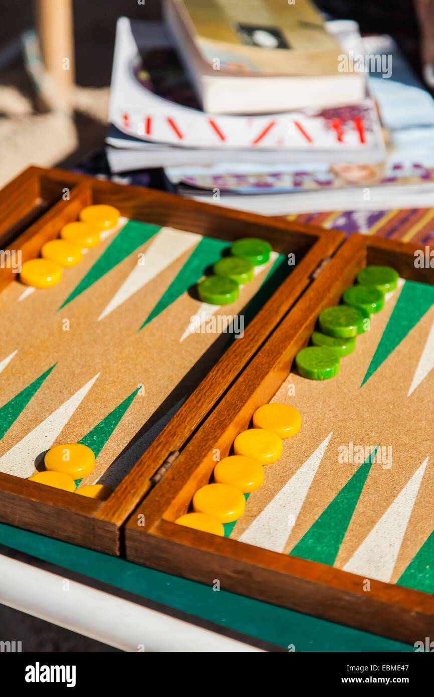 backgammon board at the beach Stock Photo - Alamy
