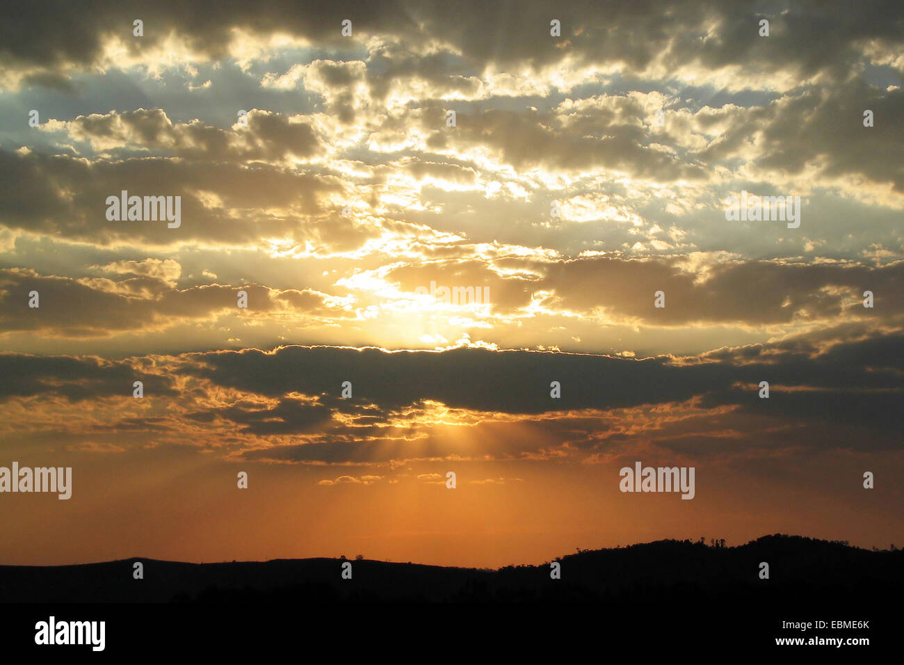 Golden sunset rays shining through hi-res stock photography and images ...