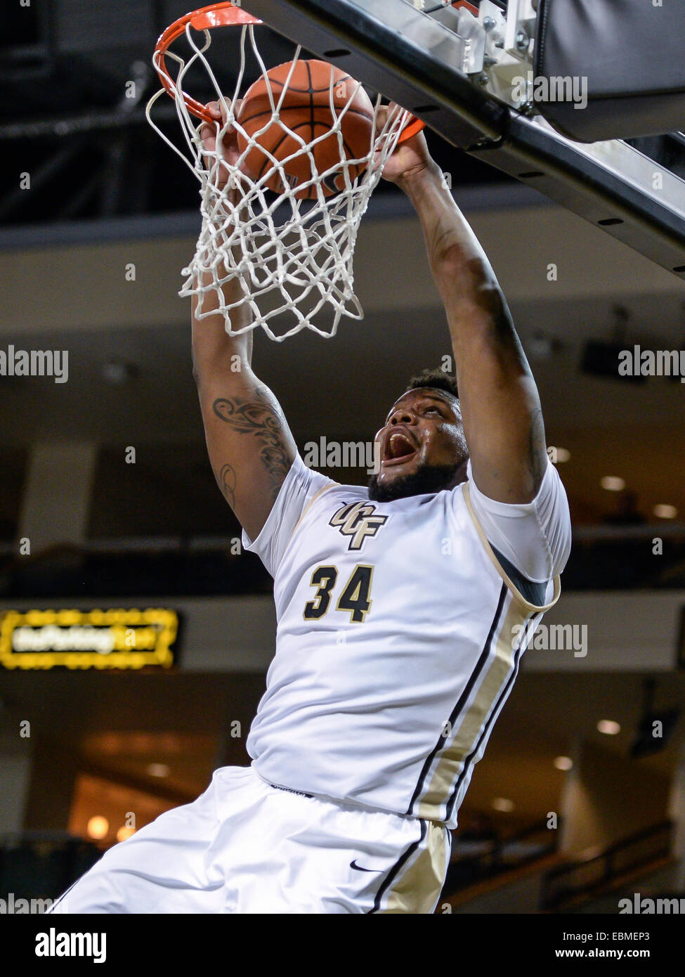Orlando, FL, USA. 2nd Dec, 2014. UCF Knights center Justin McBride (34 ...