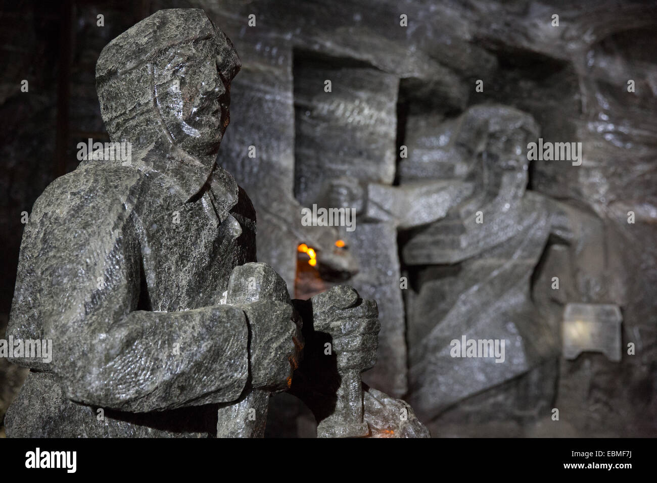 Statue carved in salt by miners at the Wieliczka Salt Mine, Krakow ...