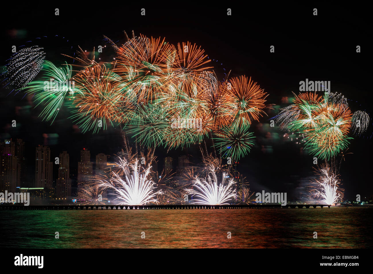 National Day Fireworks in Dubai Marina, UAE Stock Photo - Alamy