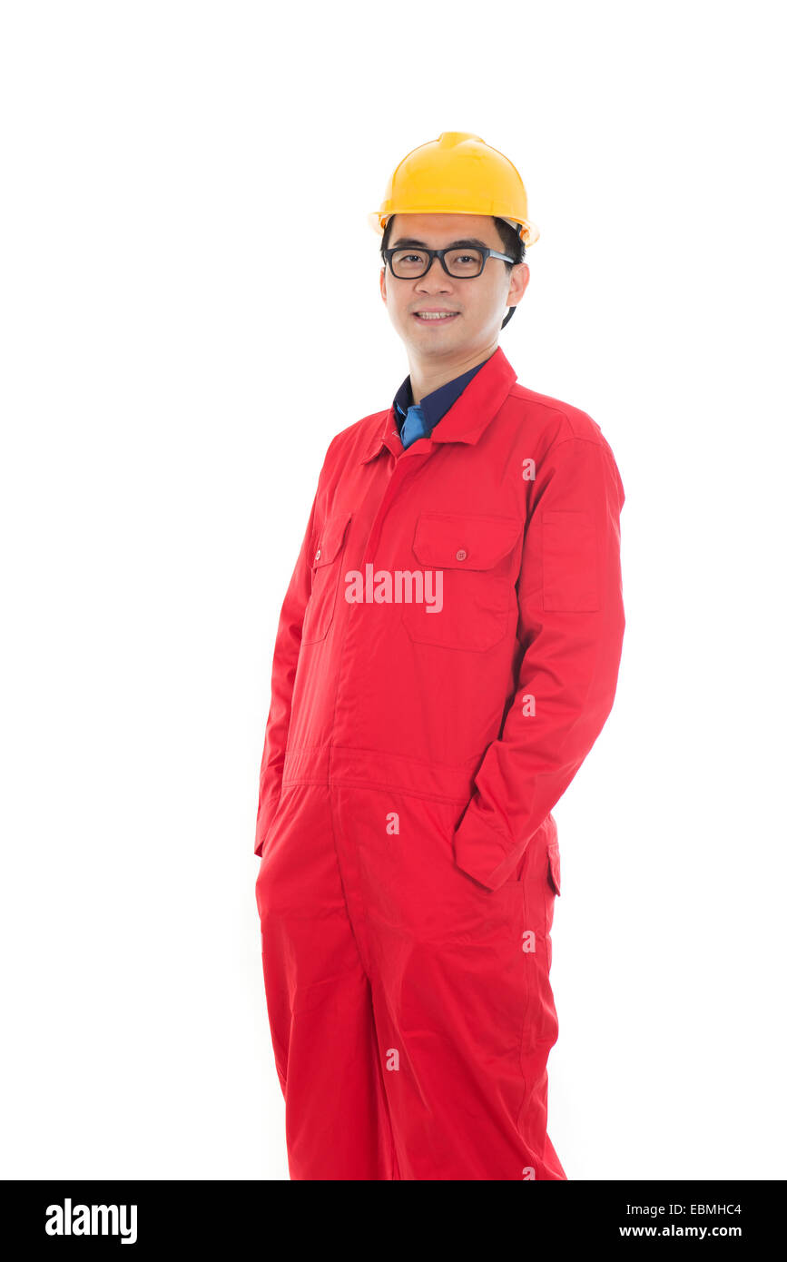 asian male engineer with safey suit Stock Photo - Alamy