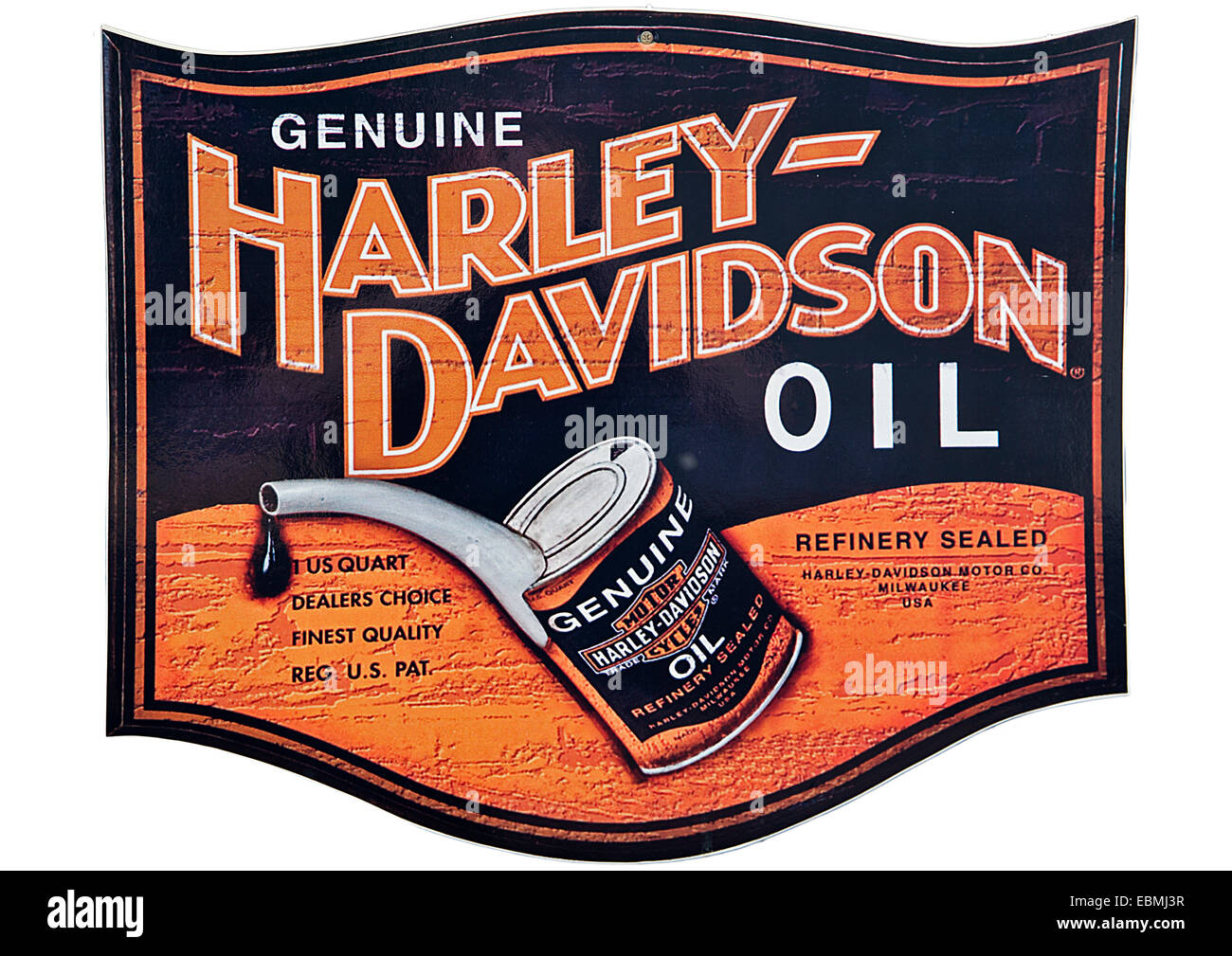 Vintage advertising sign, oil for Harley Davidsons Stock Photo - Alamy