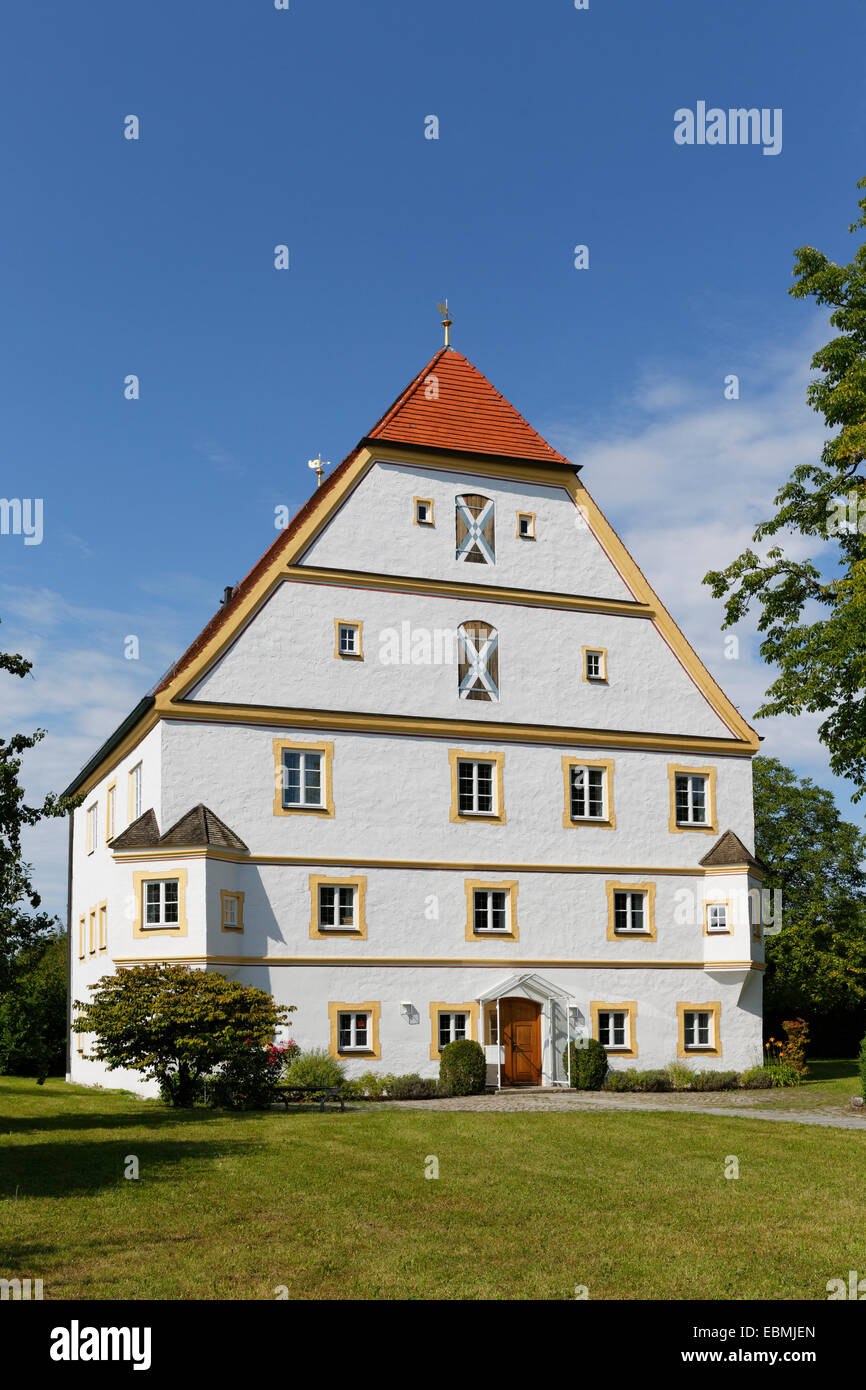 Town hall in former castle, Schechen, Upper Bavaria, Bavaria, Germany ...