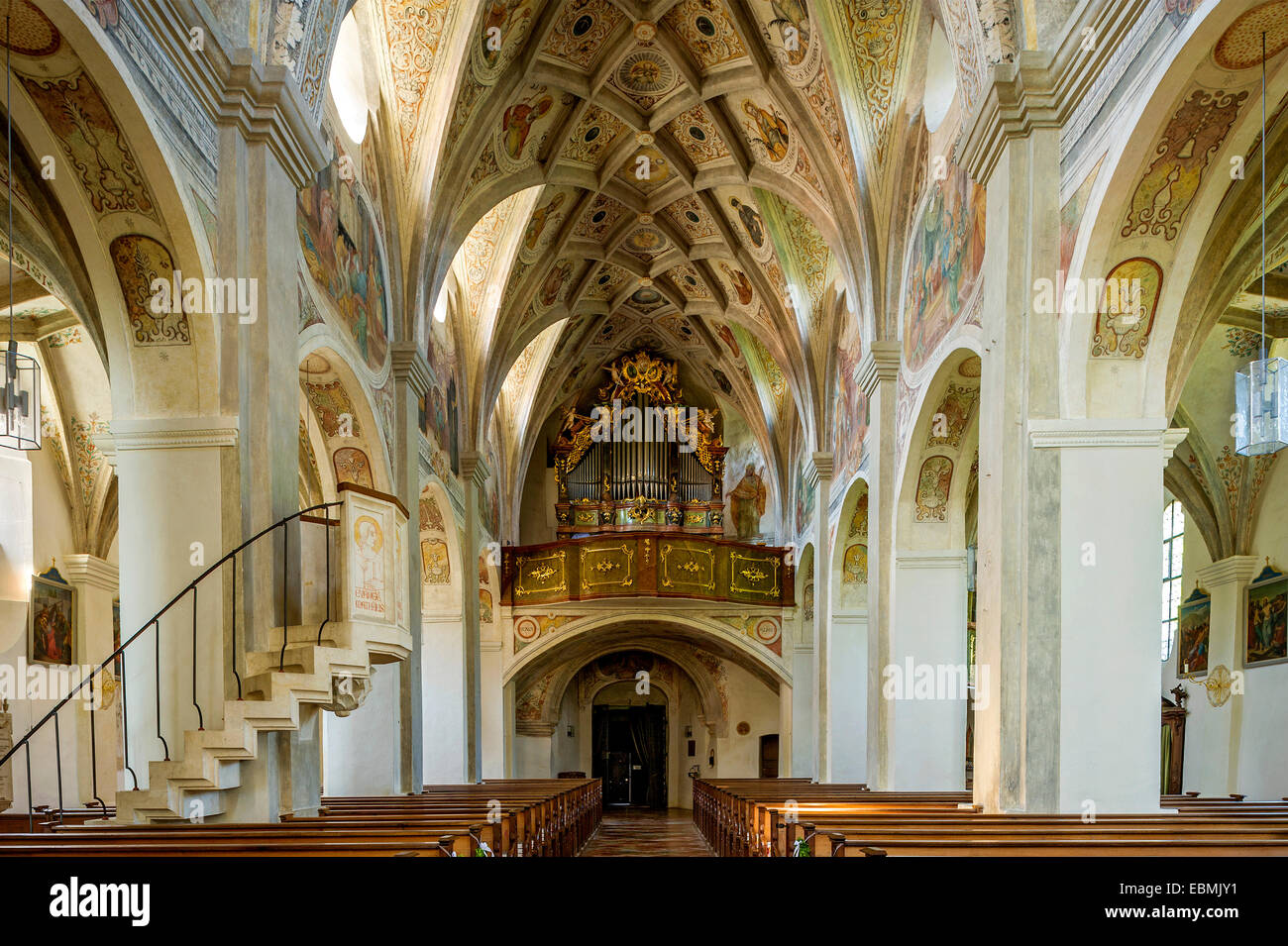 Romanesque abbey church of St. Lambert, interior with Renaissance ...