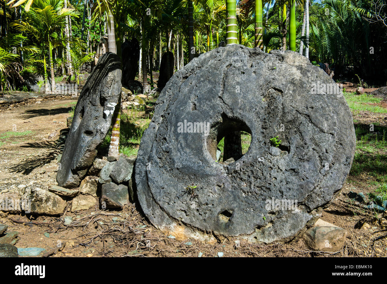 Stone money, Yap Island, Caroline Islands, Micronesia Stock Photo - Alamy