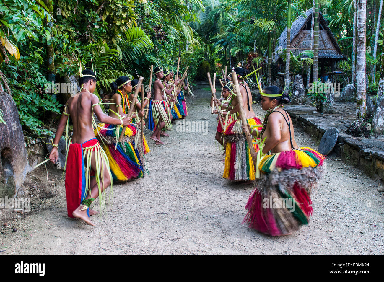 Stick dance performed by the tribal people of Yap Island, Caroline ...