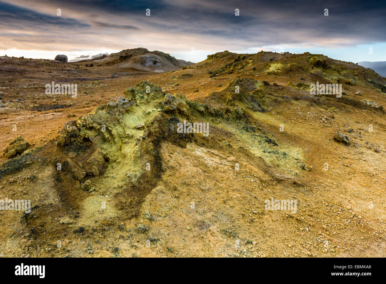 Solfataras, fumaroles, mud pots, mud pools, sulfur and other minerals ...