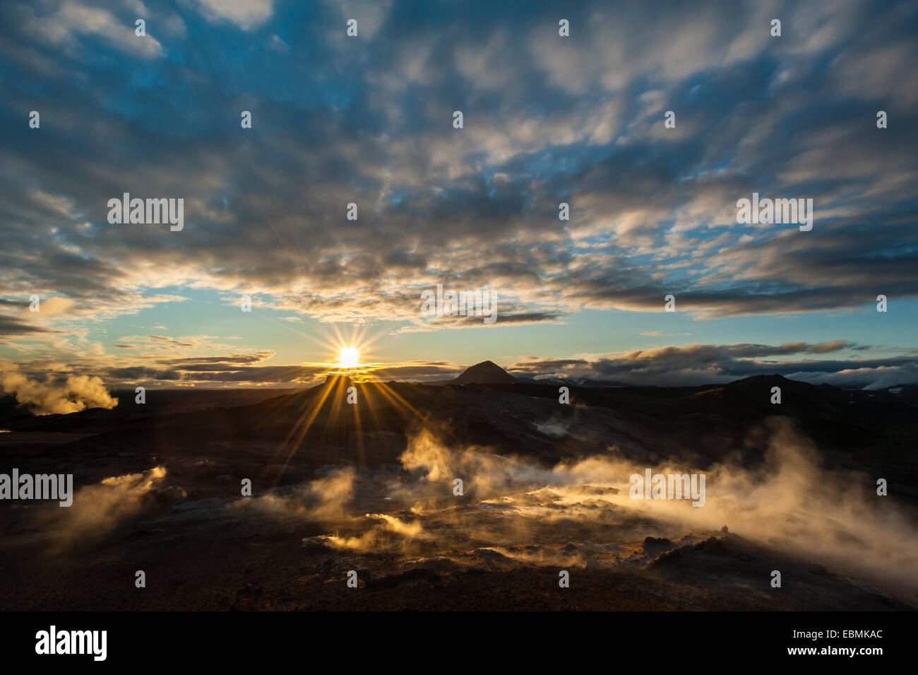 Solfataras, fumaroles, mud pots, sulfur and other minerals, vapor ...