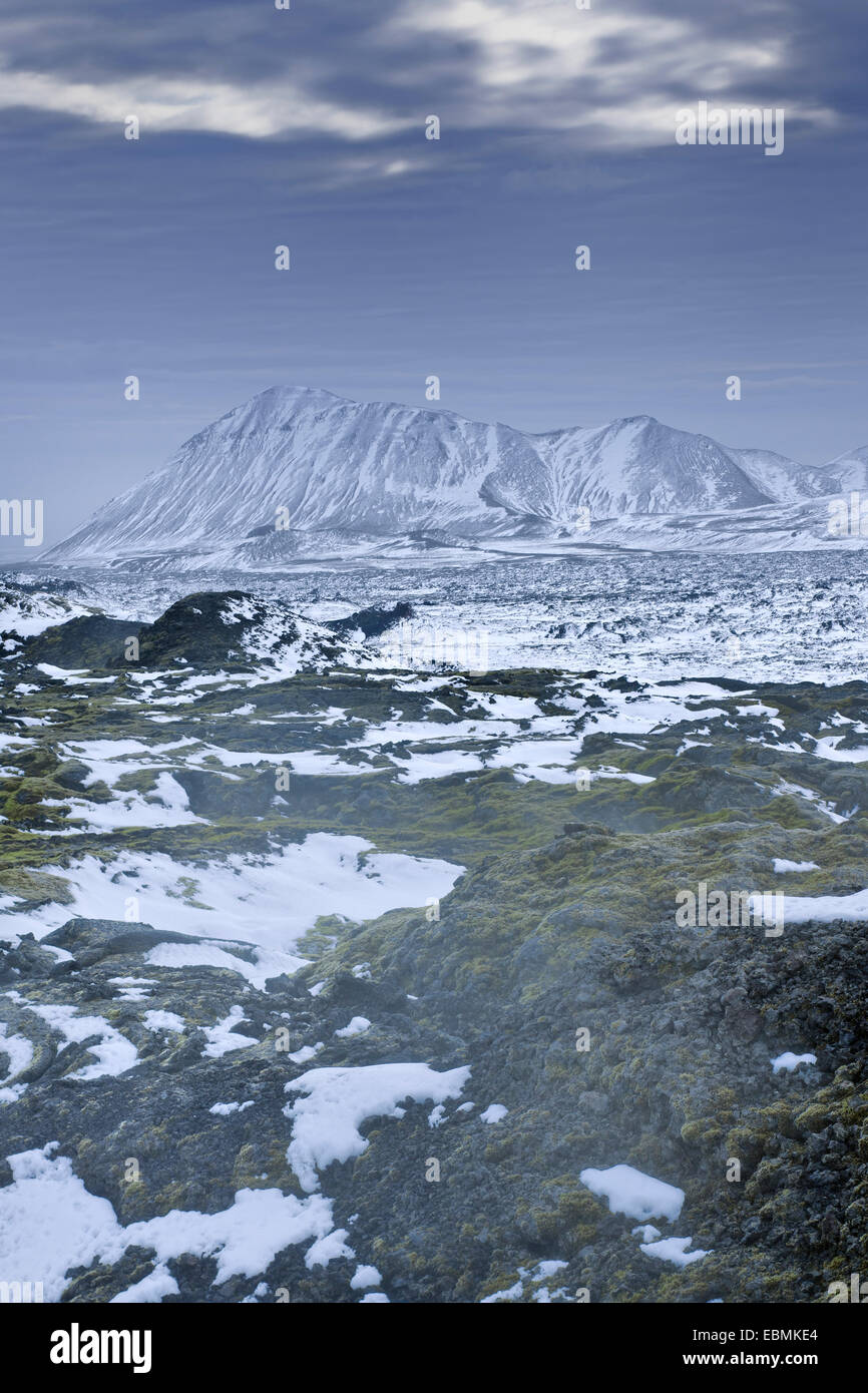 Thermal area of Leirhnjúkur, snow-covered, Krafla, Northeastern Region ...