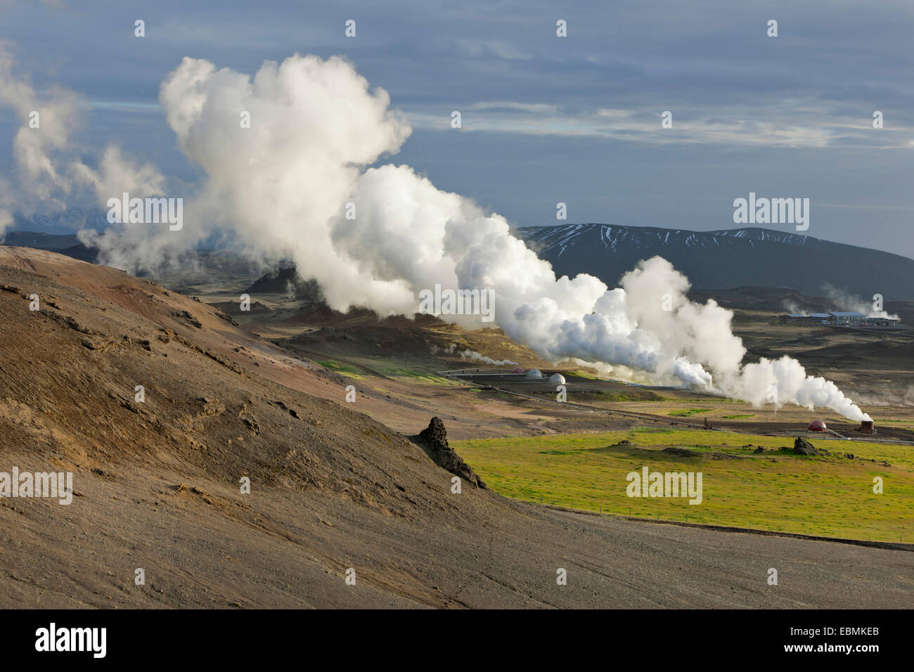 Steam column in geothermal area, Skútustaðir, Northeastern Region ...