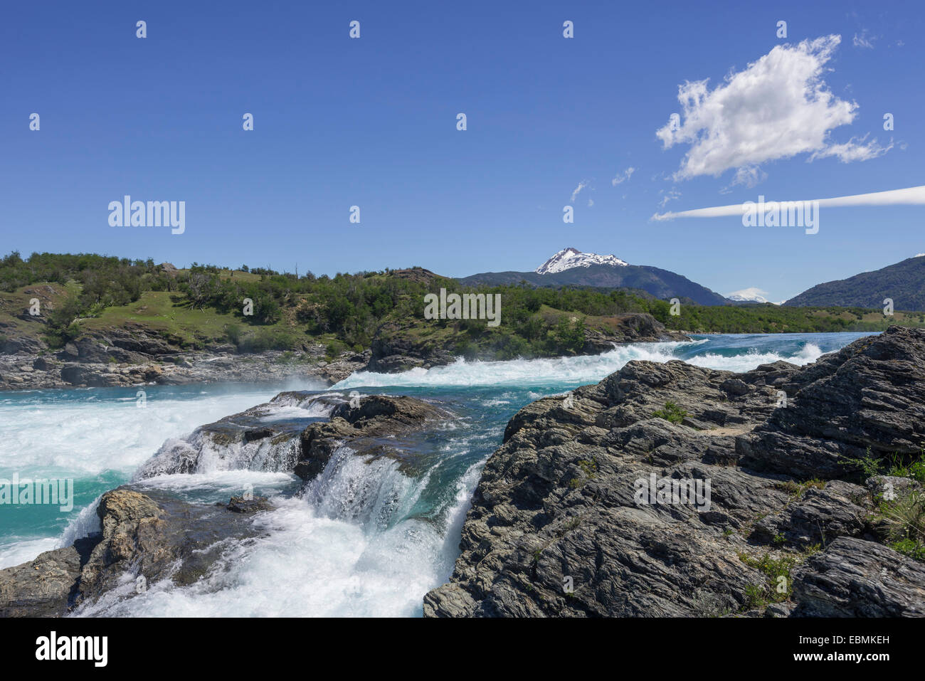 Rapids of the Baker River, Cochrane, Aysén Region, Chile Stock Photo ...