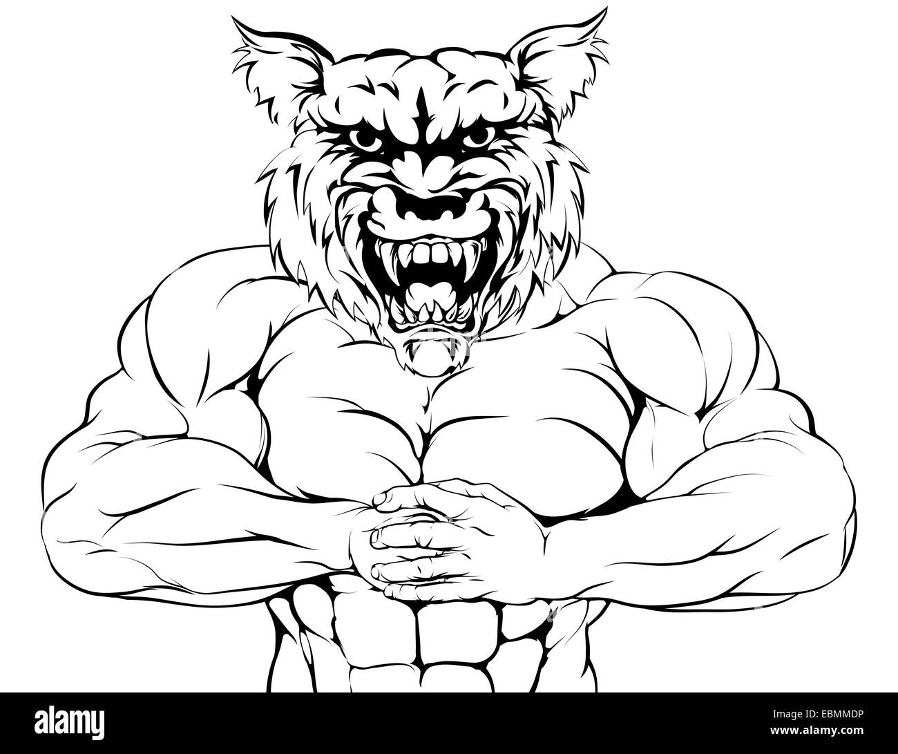 Fighting Wolf Lineart