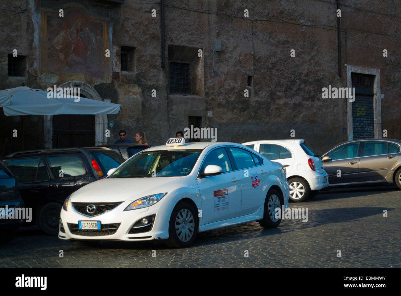 Taxi, central Rome, Italy Stock Photo - Alamy