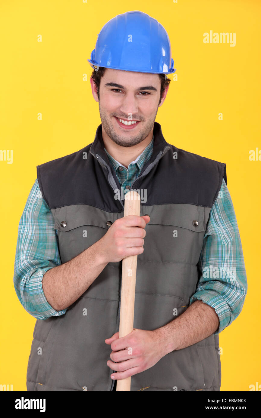 Portrait of a smiling tradesman Stock Photo - Alamy