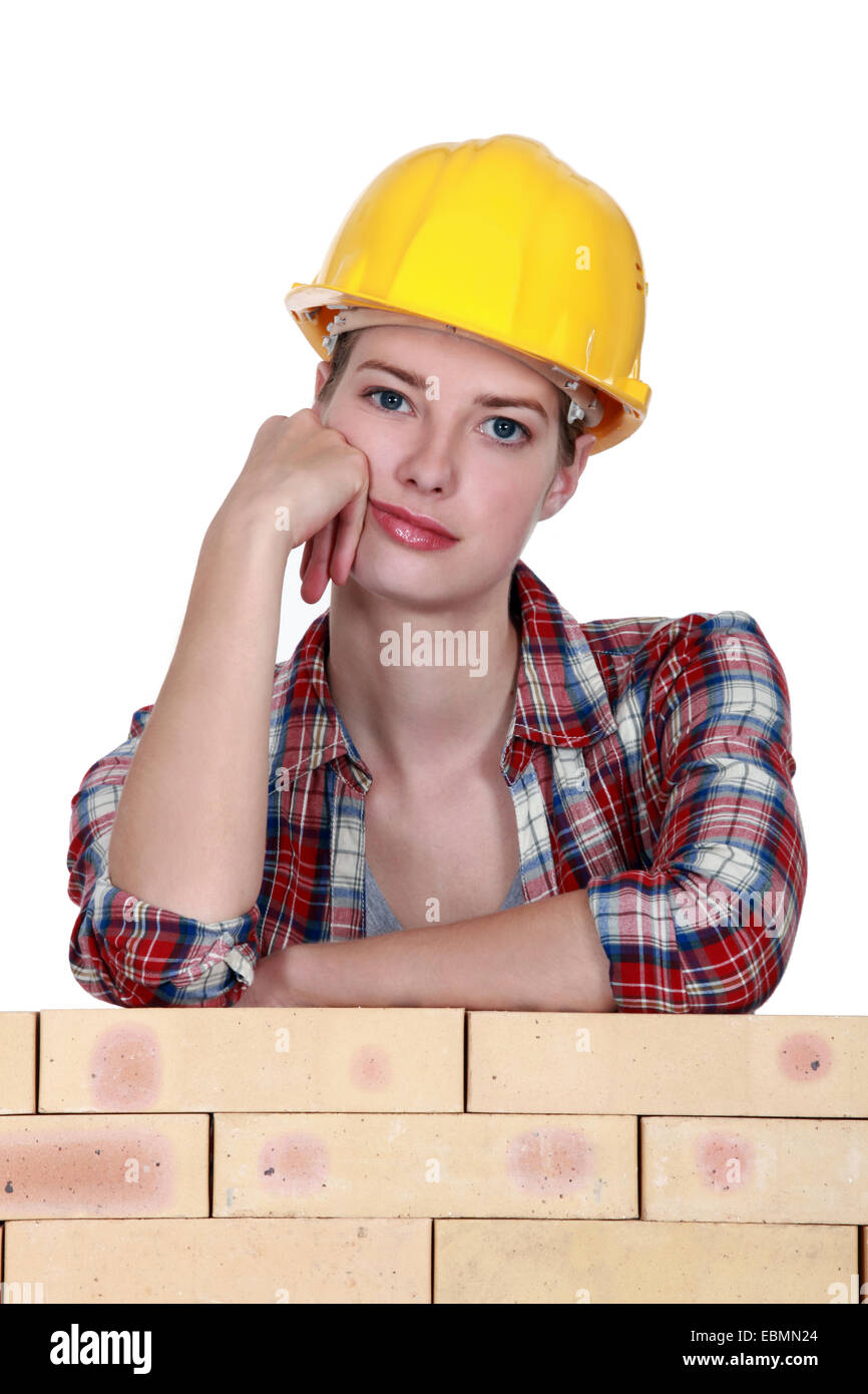 Female bricklayer at work hi-res stock photography and images - Alamy