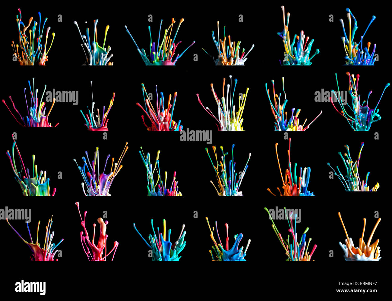 explosion of colorful ink on black background Stock Photo - Alamy