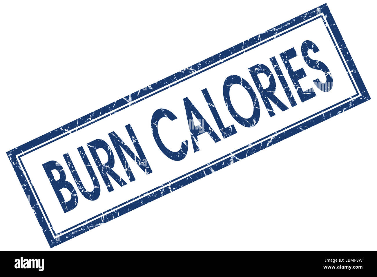 burn calories blue square stamp isolated on white background Stock ...