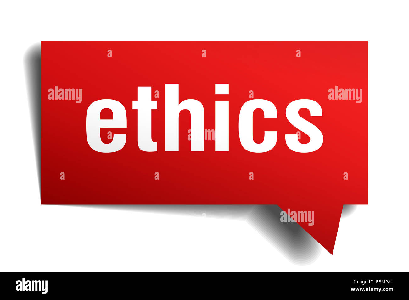 ethics red 3d realistic paper speech bubble Stock Photo - Alamy