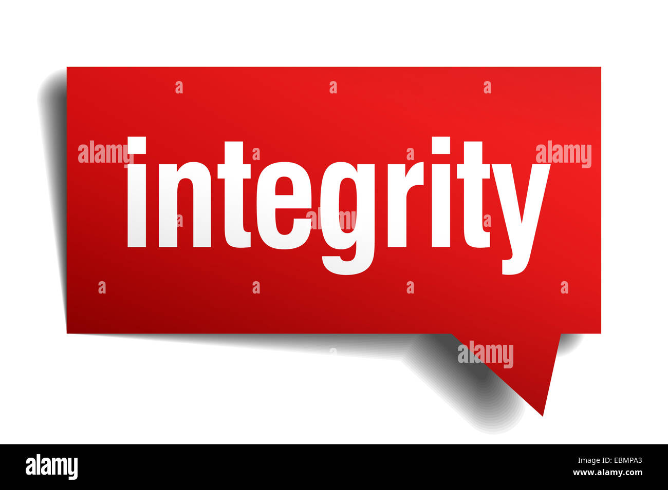 integrity red 3d realistic paper speech bubble Stock Photo - Alamy