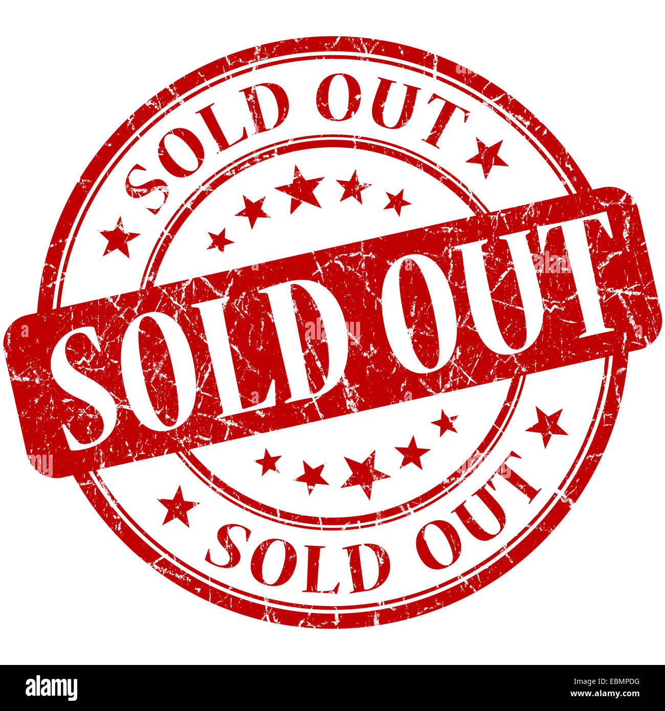 sold out red vintage grungy isolated round stamp Stock Photo - Alamy