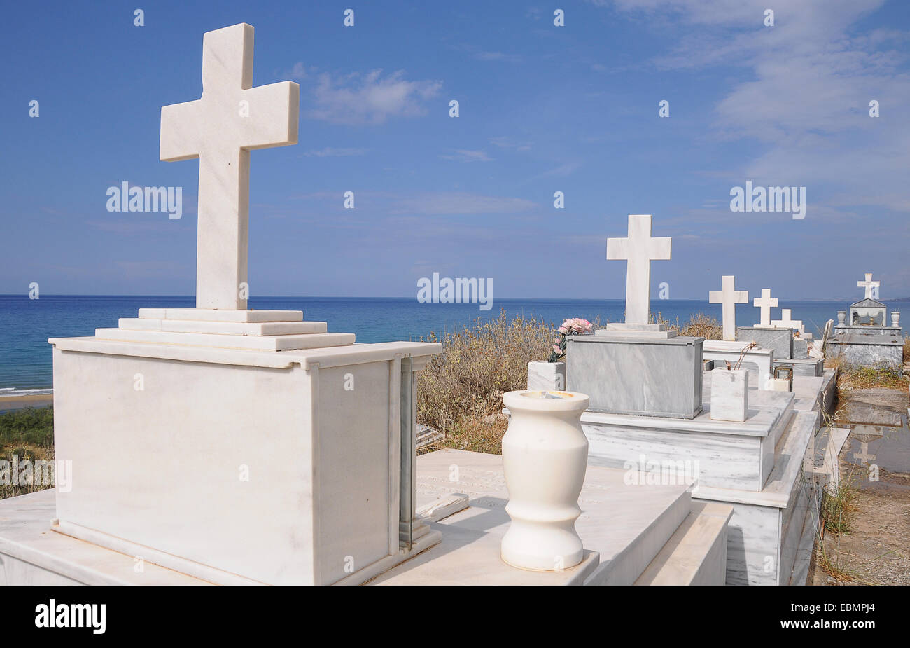 Greek Orthodox cemetery, Georgioupolis, Crete, Greece Stock Photo - Alamy