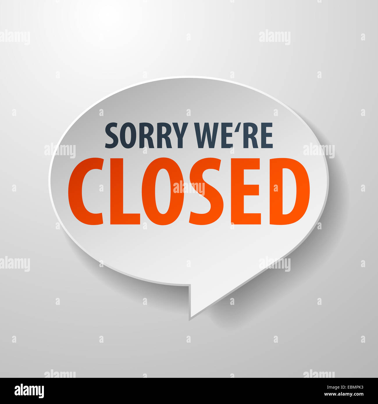 Closed 3d Speech Bubble on white background Stock Photo - Alamy