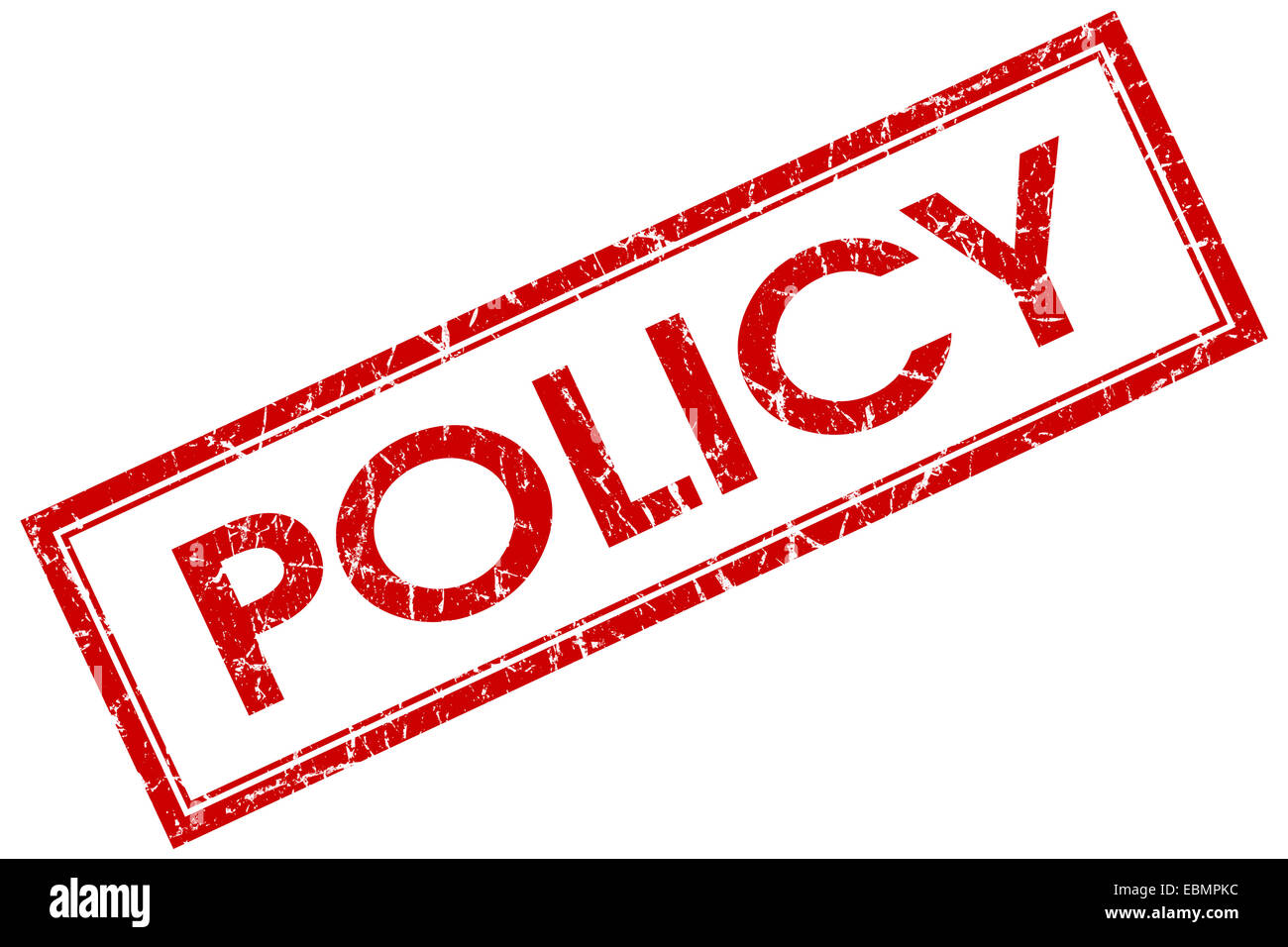 Policy red square grungy stamp isolated on white background Stock Photo ...