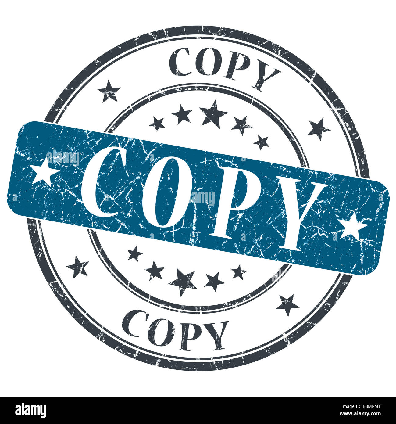 Copy blue round grungy stamp isolated on white background Stock Photo ...