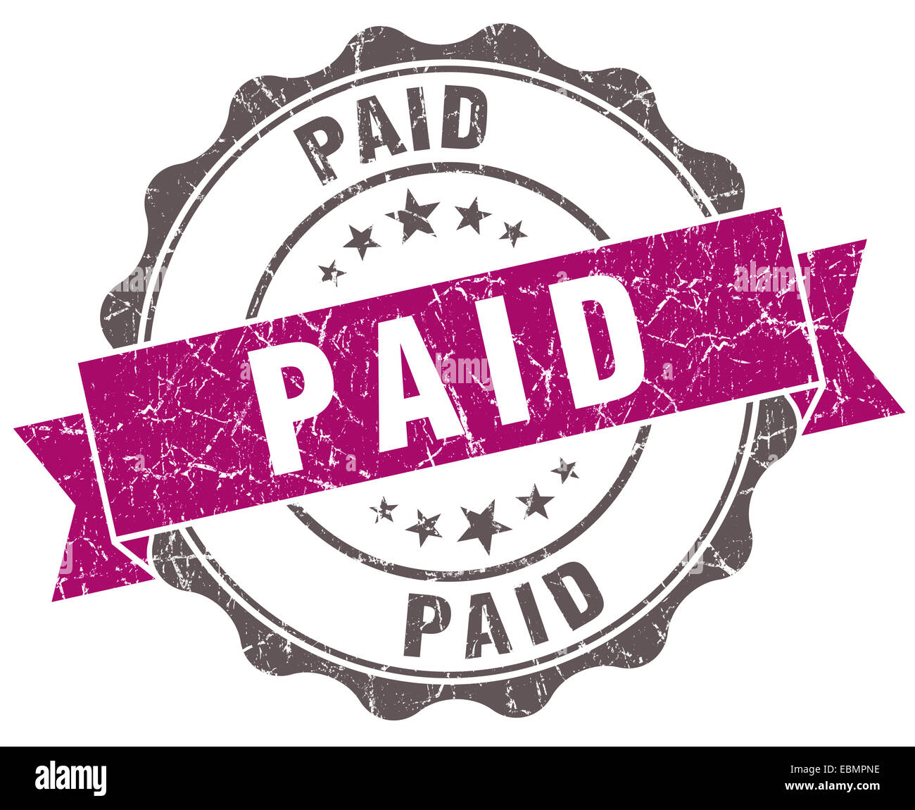 Paid violet grunge retro style isolated seal Stock Photo - Alamy