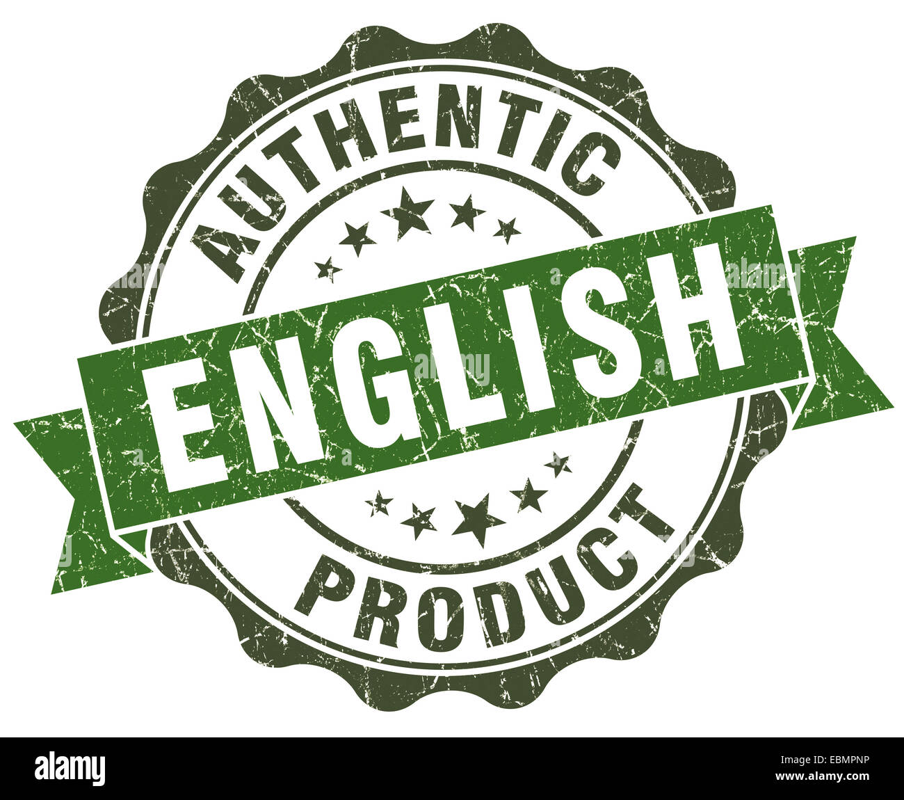 English product green grunge retro style isolated seal Stock Photo - Alamy