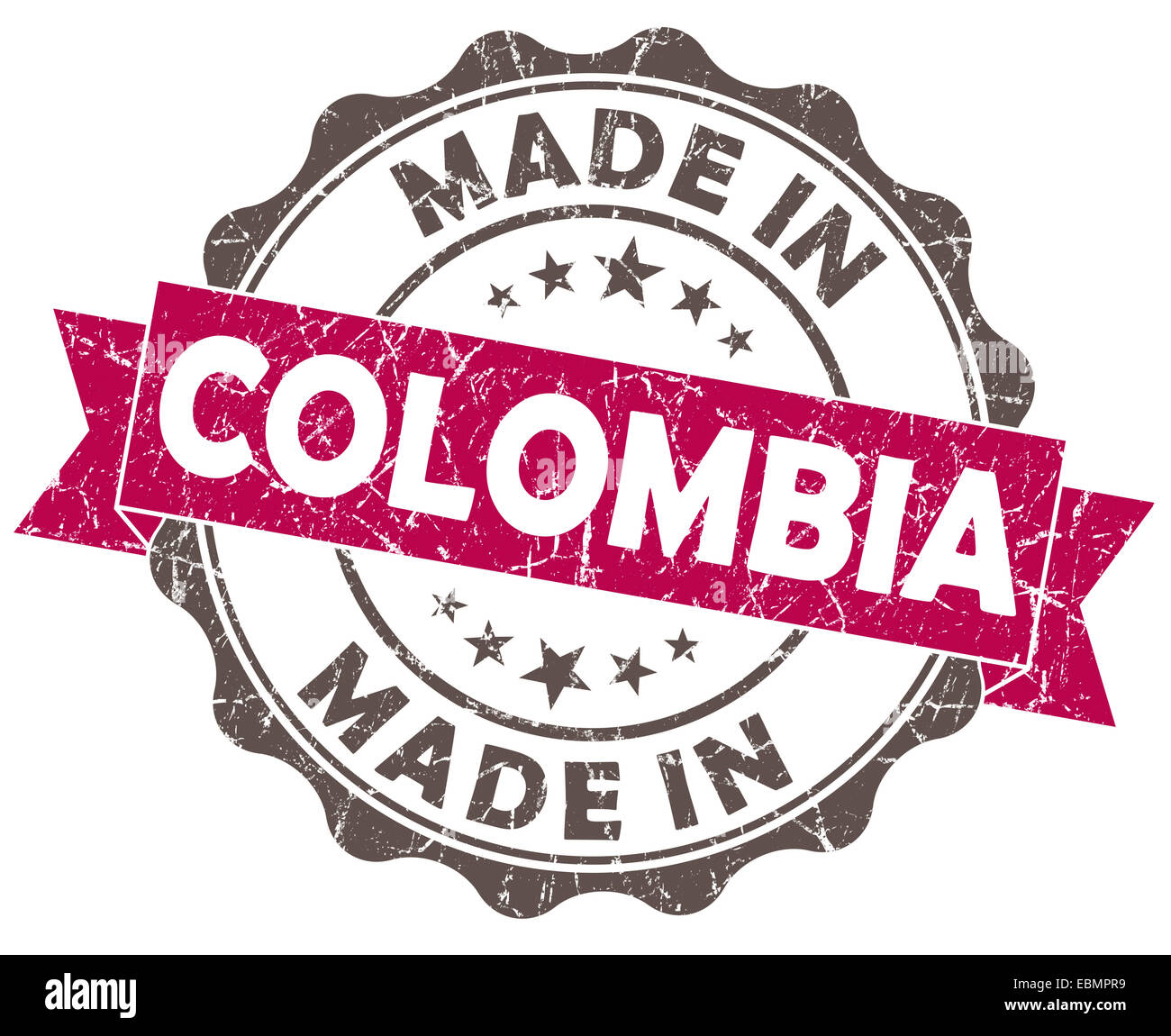 made in COLOMBIA pink grunge seal Stock Photo - Alamy