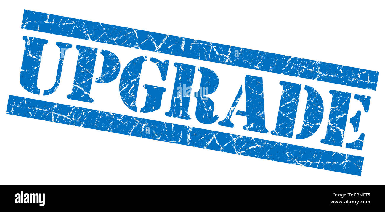 Upgrade blue label on hi-res stock photography and images - Alamy