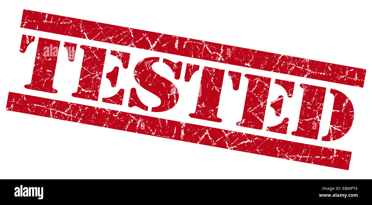 Tested red grunge square hi-res stock photography and images - Alamy