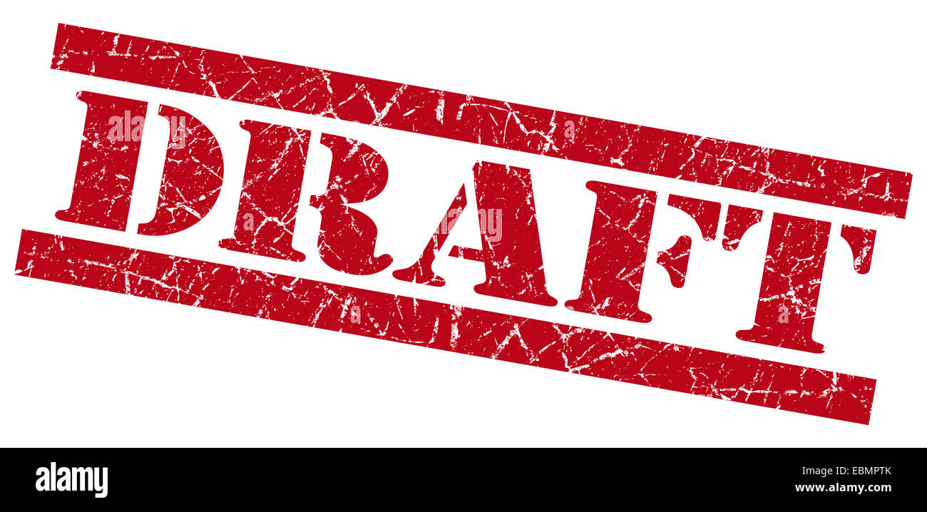 Draft red grunge stamp Stock Photo - Alamy
