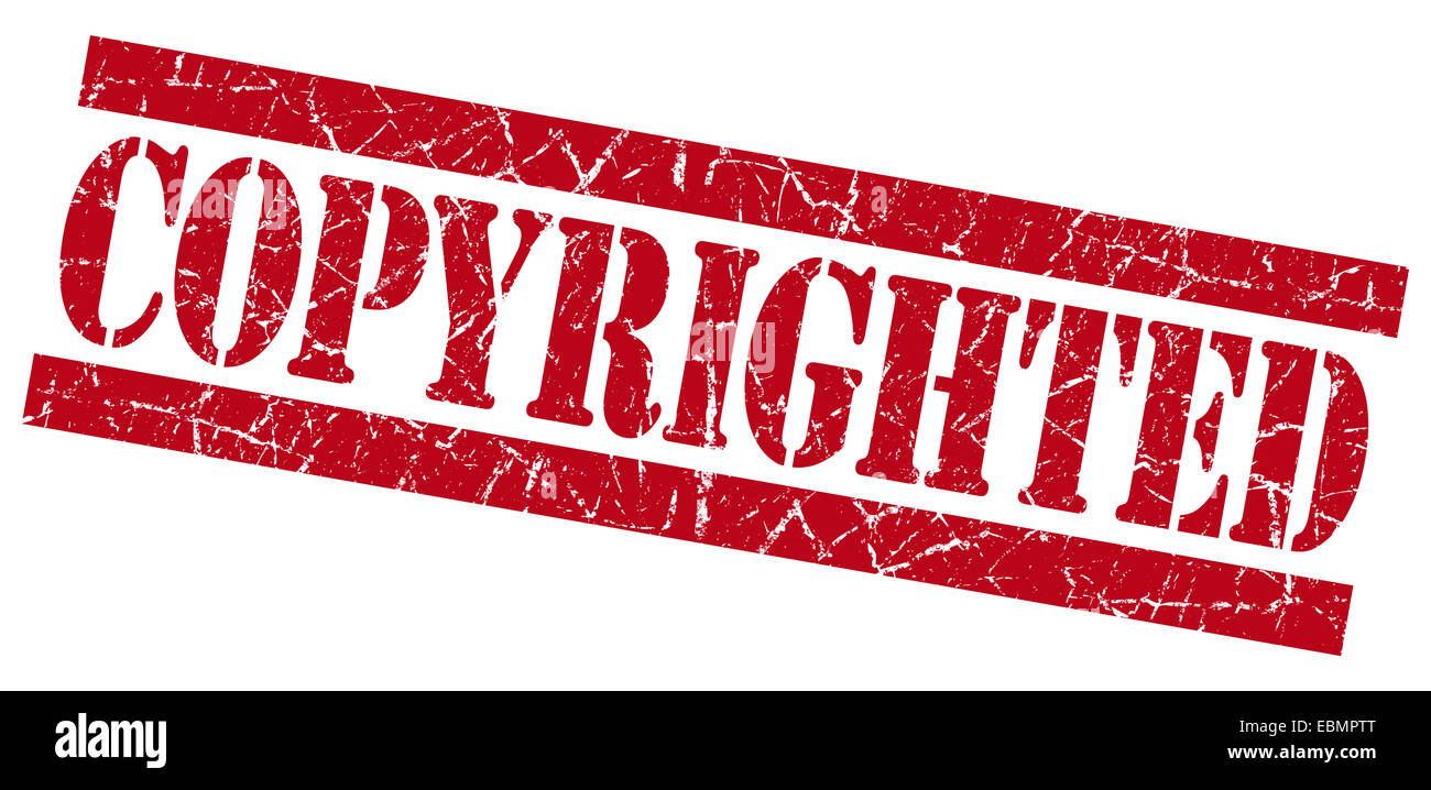 Copyrighted red grunge stamp Stock Photo - Alamy