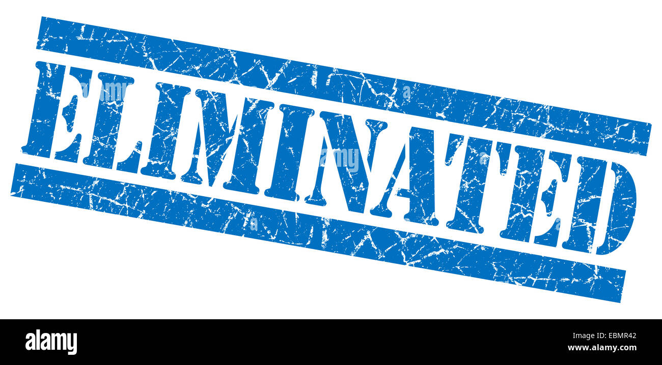 Eliminated blue grunge stamp Stock Photo - Alamy
