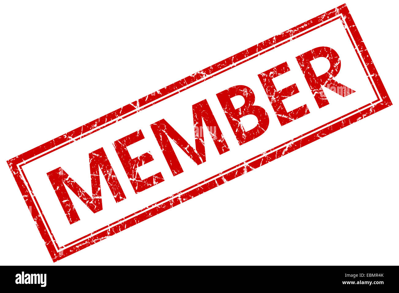 Member square red grunge stamp Stock Photo - Alamy