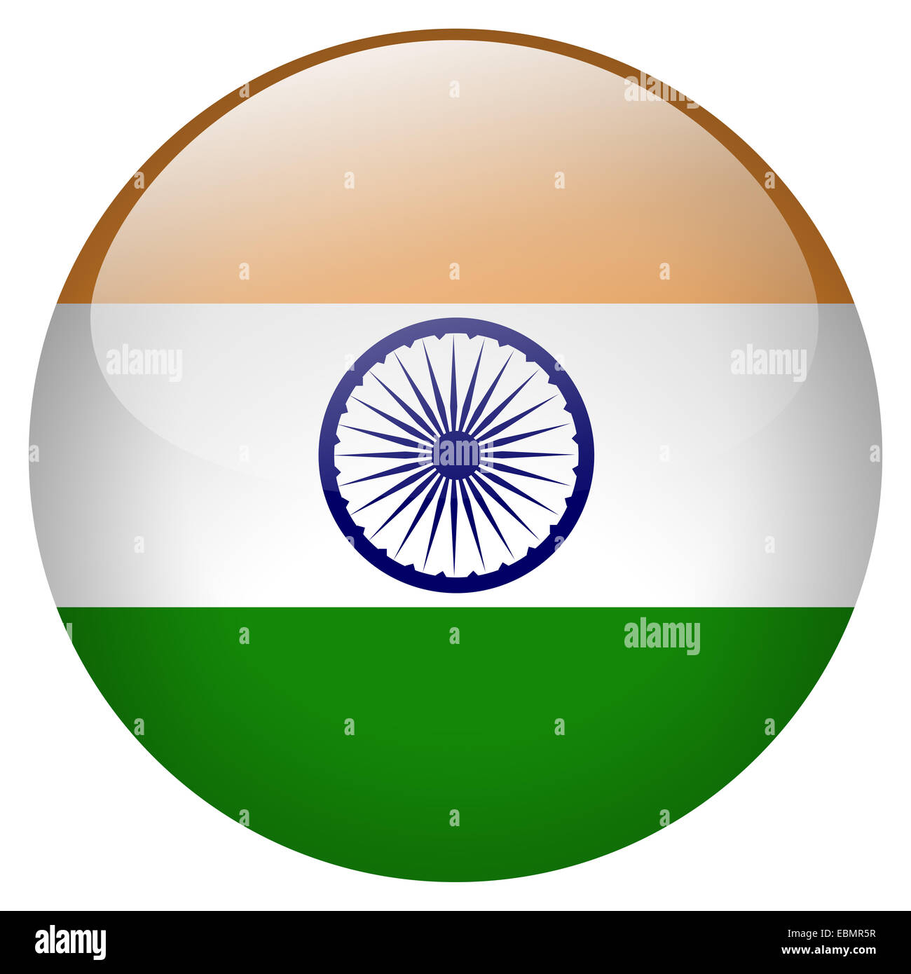 India flag on round Cut Out Stock Images & Pictures - Alamy